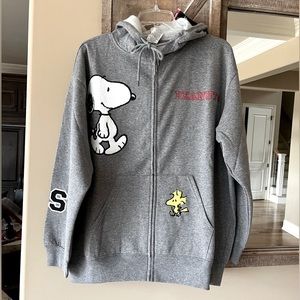 Peanuts | Jackets & Coats | Snoopy Peanuts Sweat Jacket Gray Hoodie ...